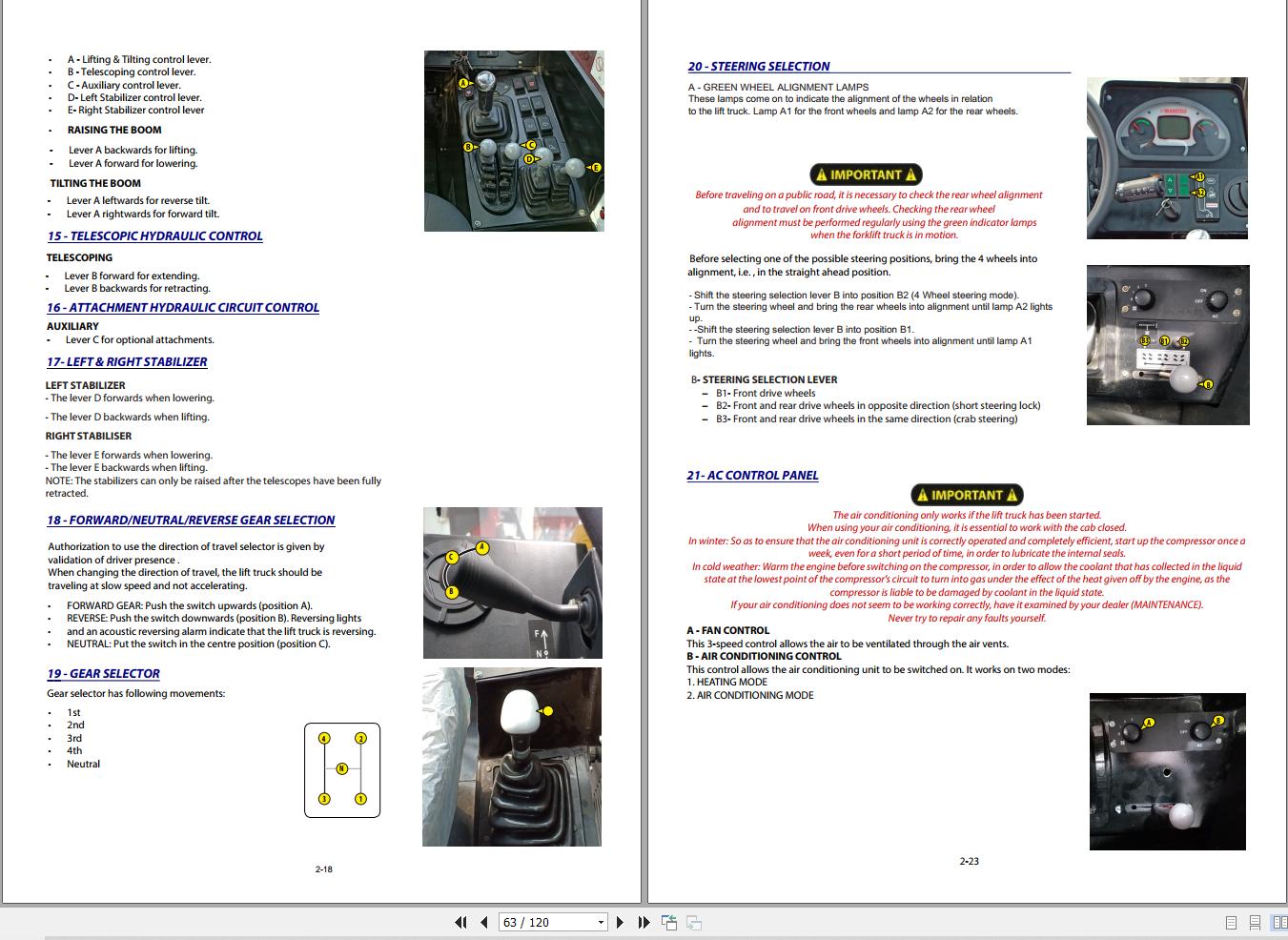 Manitou Telescopic Handlers MXT 1740 BSIV Operator's Manual 53113157 EN