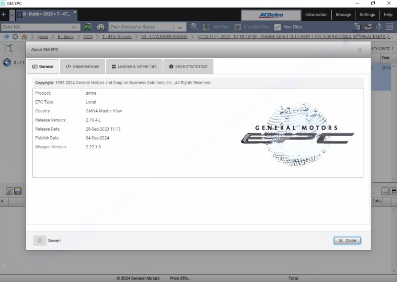 VMWARE General Motors Spare Parts List GMNA EPC 09.2024 How To Install Guide Instruction