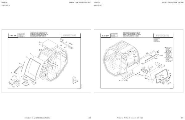 Manitou Telehandler MLT 627 COMPACT SB E2 USA Parts Catalog 547906