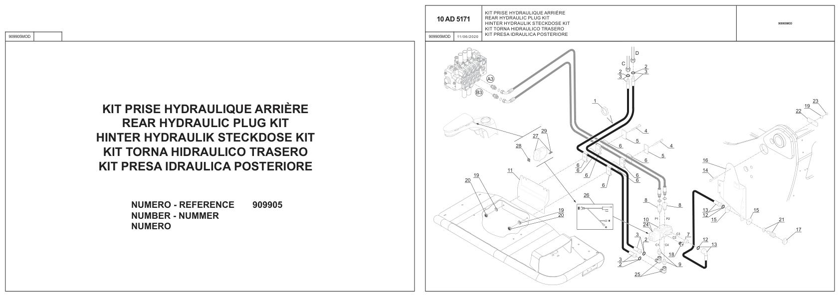 Manitou Telehandler MLT 845 100D H LSU ST3B S1 Parts Catalog 648965