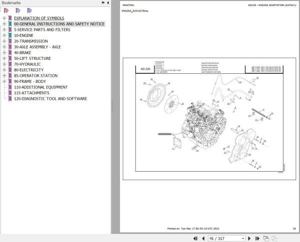 Manitou Telehandler MLT 940 140 V PLUS D ST4 S1 Parts Catalog 647621