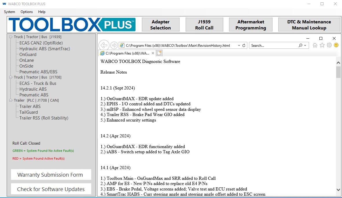 WABCO Diagnostic Program TOOLBOX PLUS 14.2.1 09.2024 ECAS V3.0 How To ...
