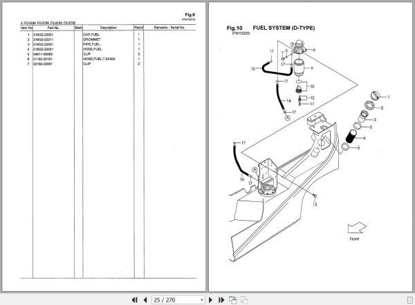 TCM Forklift FD15 FD18 FG15 FG18 C9H T9H Parts Manual PF-18MA
