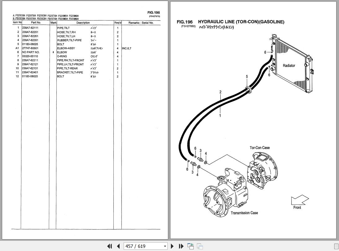 TCM Forklift FD20 FD25 FG20 FG25C6H T6H W6H Parts Catalog PF-37AC