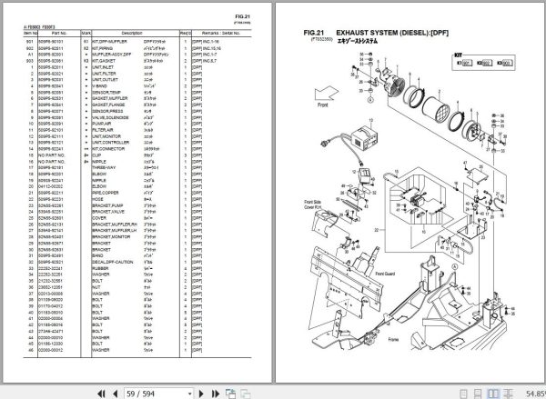 TCM Forklift FD30 FG30 C3 T3 W3 Parts Catalog PF-2B8D