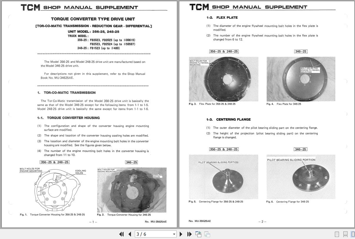 TCM Transmission 356-25 248-25 Shop Manual MU-35625AE