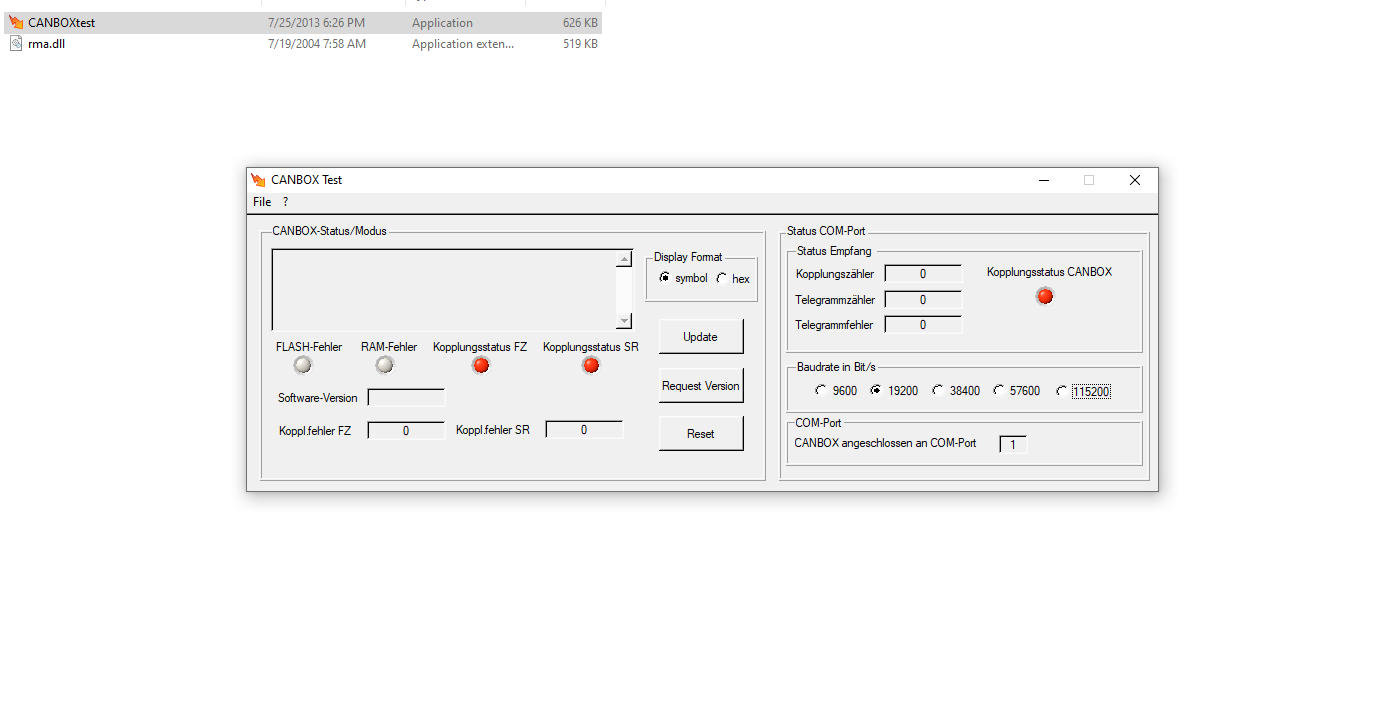 CANBOX Monitor CANBOX test Software 1.0.1 Update 2013