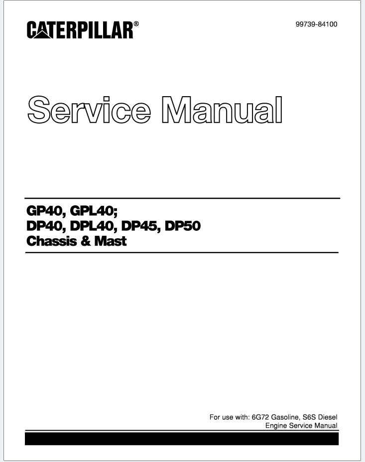 CAT Lift Truck MC60B Service Data and Operation Manual 04.2020