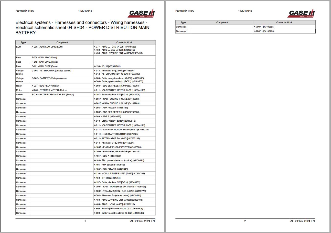 Case IH Tractor Farmal 115A 115 HP ROPS 2WD Tier 4 Final Wiring Diagram