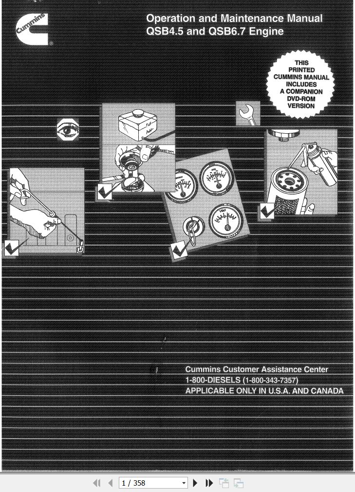 Cummins Engine QSB4.5 QSB6.7 Operation and Maintenance Manual 2011