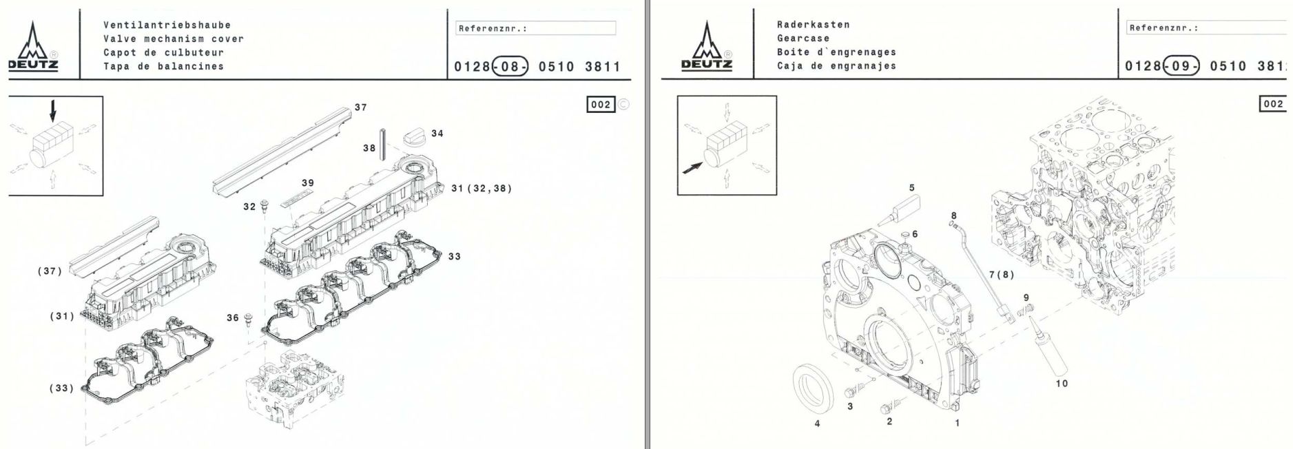 Deutz Engine TCD 4.1 L4 TCD TTCD 6.1 L6 Spare Parts Catalog 03125444