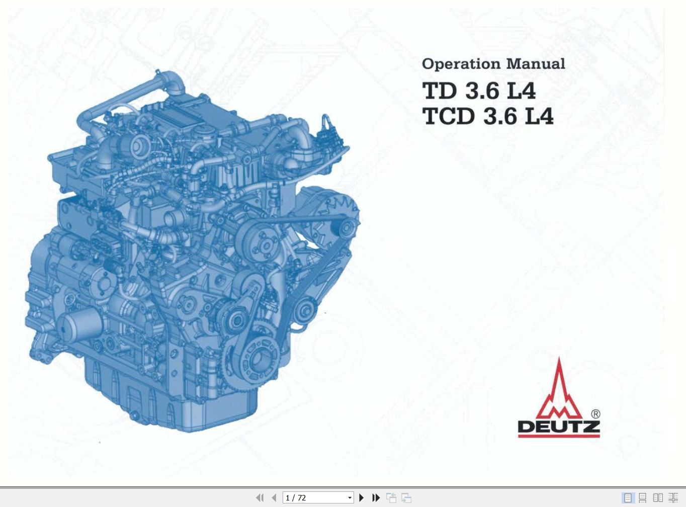 Deutz Engine TD TCD 3.6 L4 Operation and Maintenance Manual 03124921en