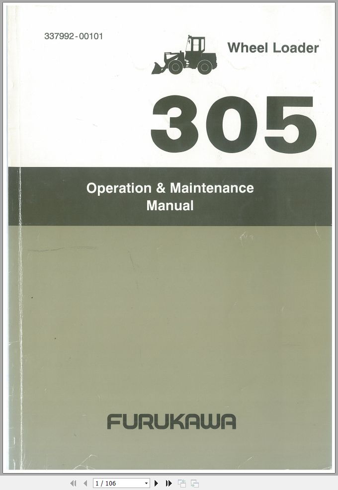 Furukawa Wheel Loader 305 Operation and Maintenance Manual 337992-00101