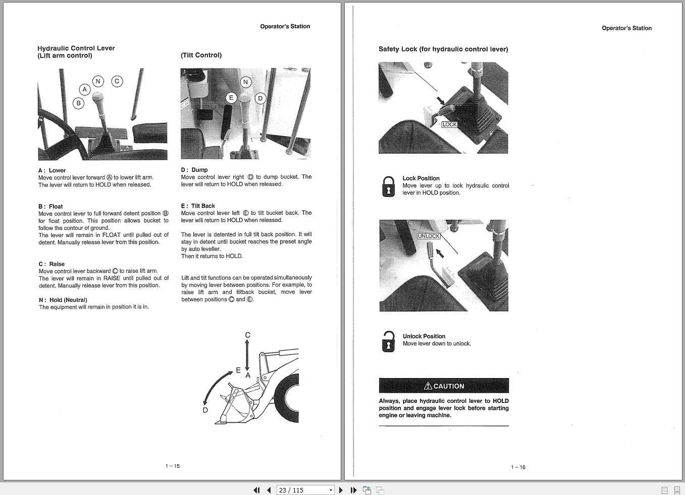 Furukawa Wheel Loader FL140-1 Operation and Maintenance Manual 314992-00100