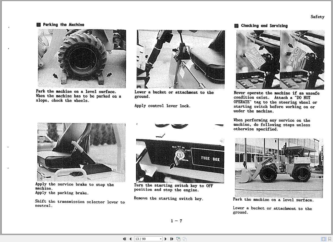 Furukawa Wheel Loader FL35-1 Operation and Maintenance Manual 322992-00100