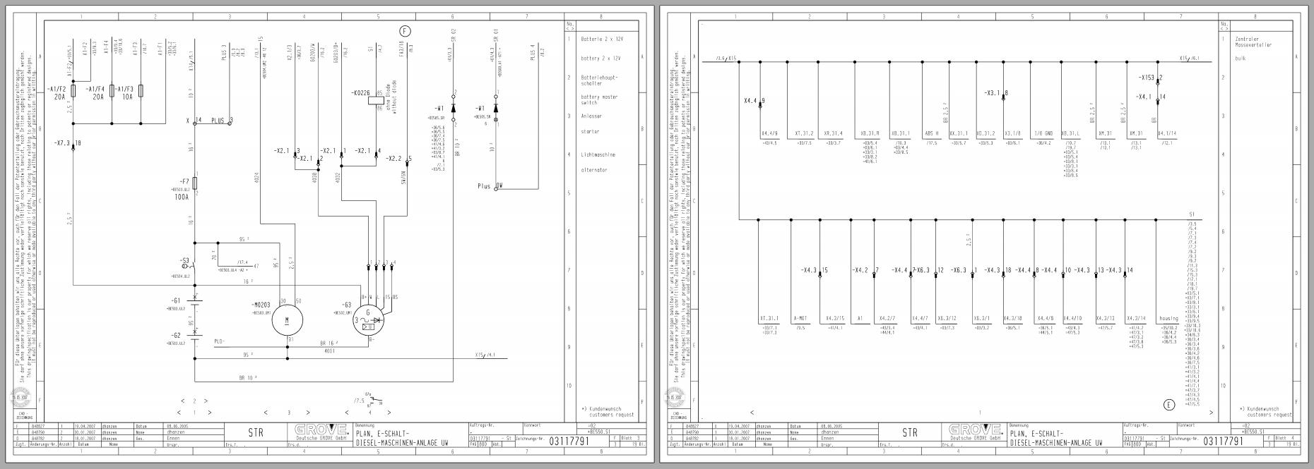 Grove Crane GMK 4100 Electrical Hydraulic Pneumatic Schematics