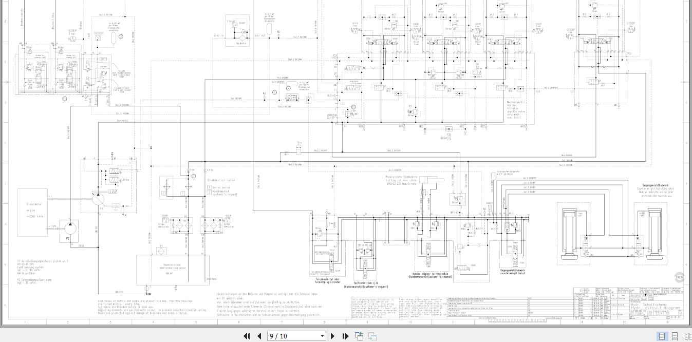 Grove Crane GMK 4100 Electrical Hydraulic Pneumatic Schematics