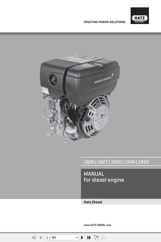 Hatz Engine 1B20 1B27 1B30 1B40 1B50 Operation and Maintenance Manual EN