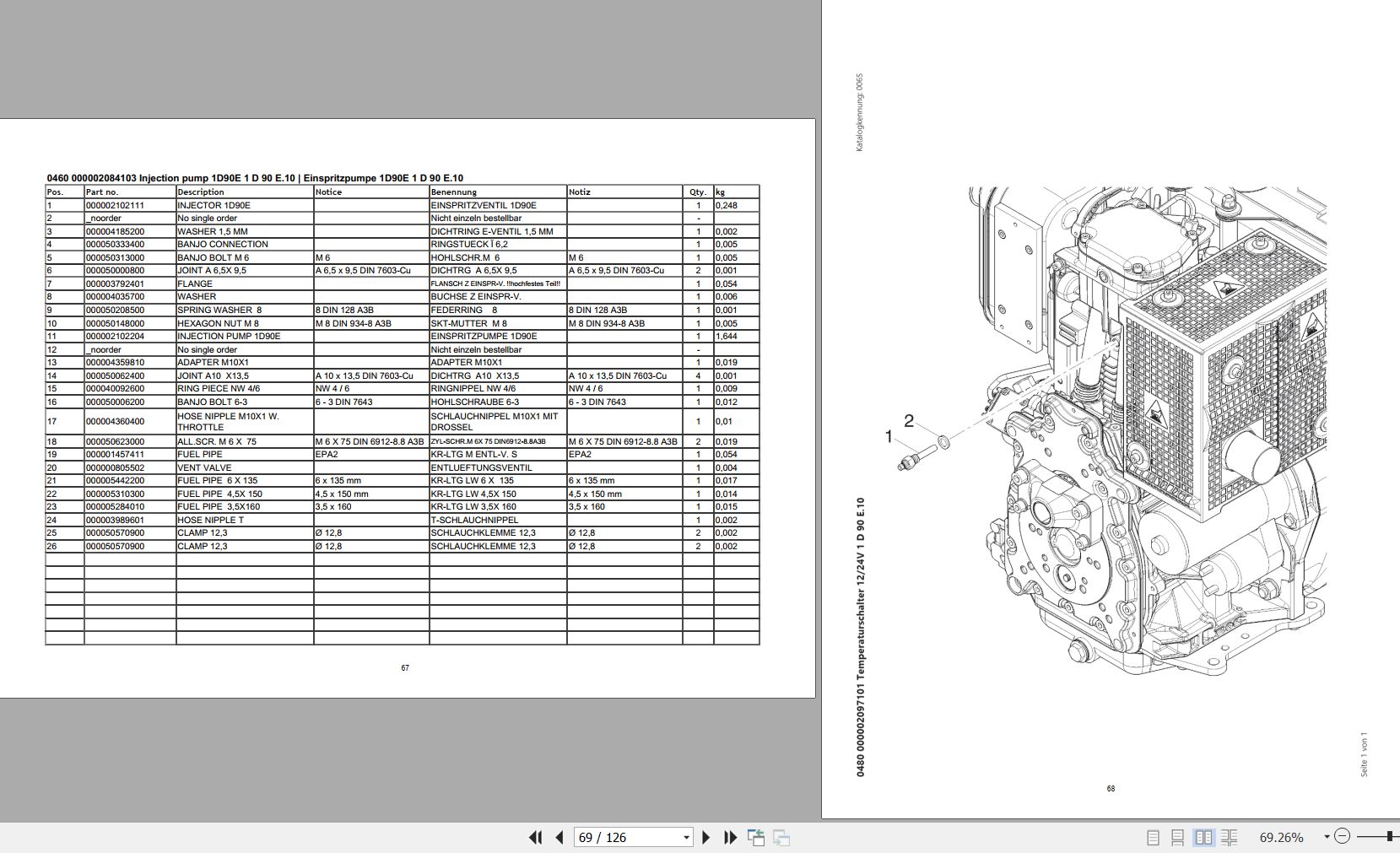 Hatz Engine 1D90E Spare Parts Catalog