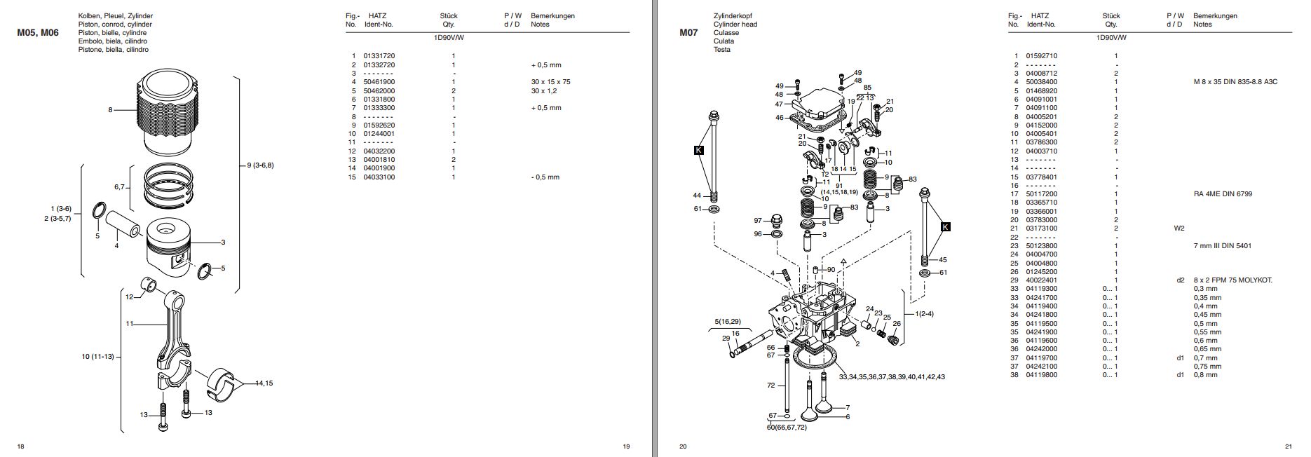 Hatz Engine 1D90V 1D90W Spare Parts Catalog