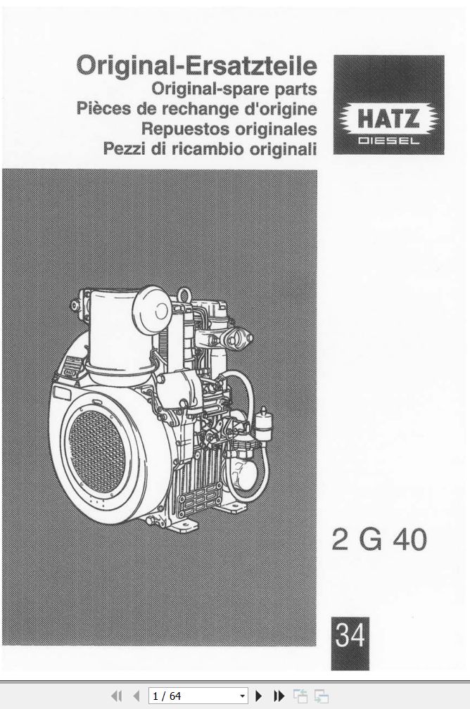 Hatz Engine 2G40 Spare Parts Catalog