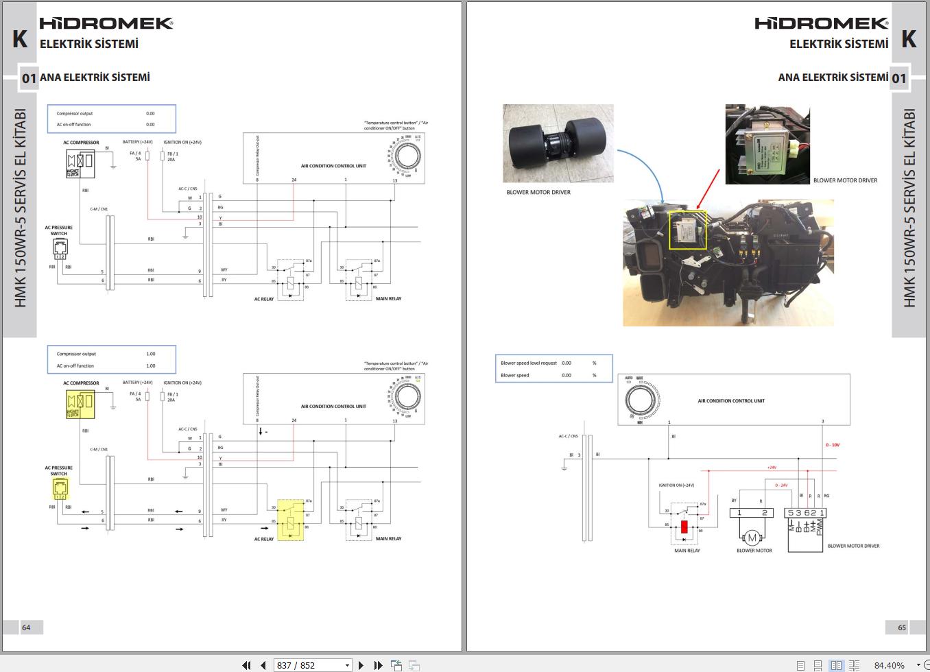 Hidromek HMK 150WR-5 Service Manual and Electric Hydraulic Schematic ...