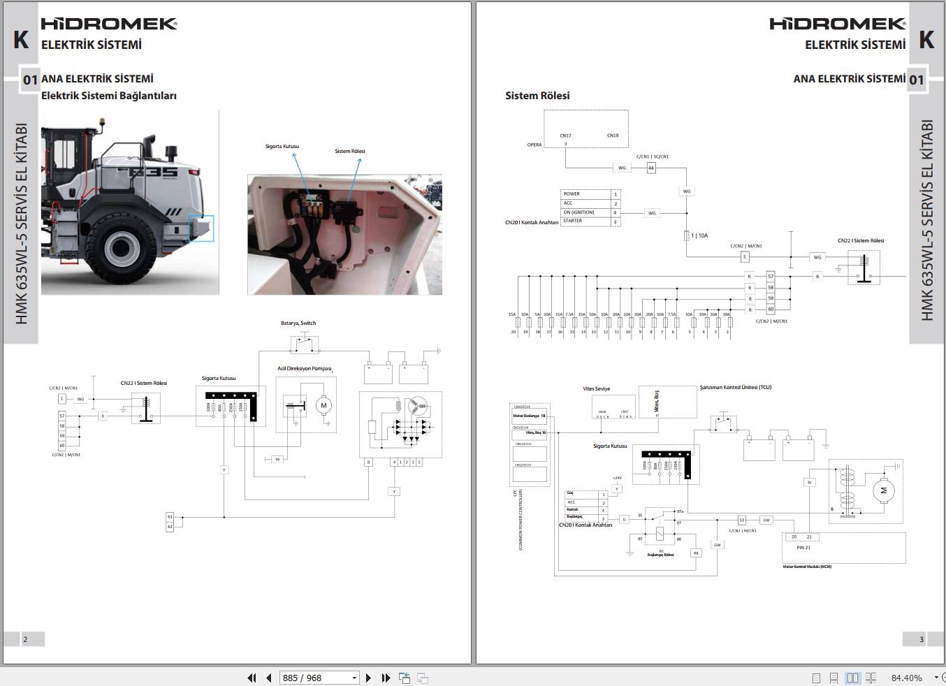 Hidromek HMK 635WL-5 Service Manual and Electric Hydraulic Schematic ...