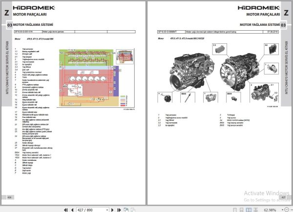 Hidromek MTU Engine 470.918 Stage 5 470.928 Stage 3A Service Manual ...