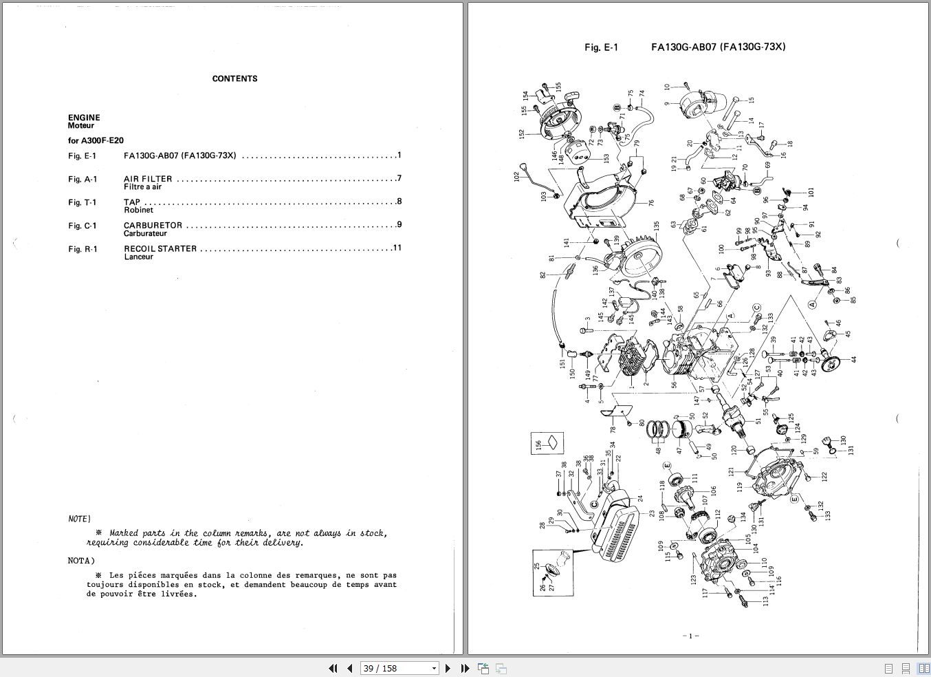 Iseki Power Stiller A300F A400F A500F Parts Catalog 1300-098-096-00