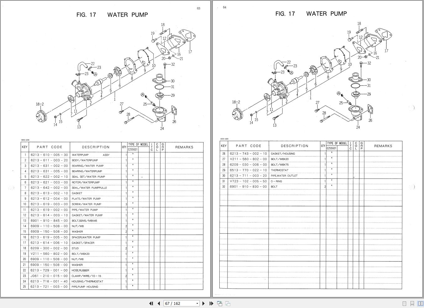 Iseki Tractor SG133 Parts Catalog 1593-097-110-00