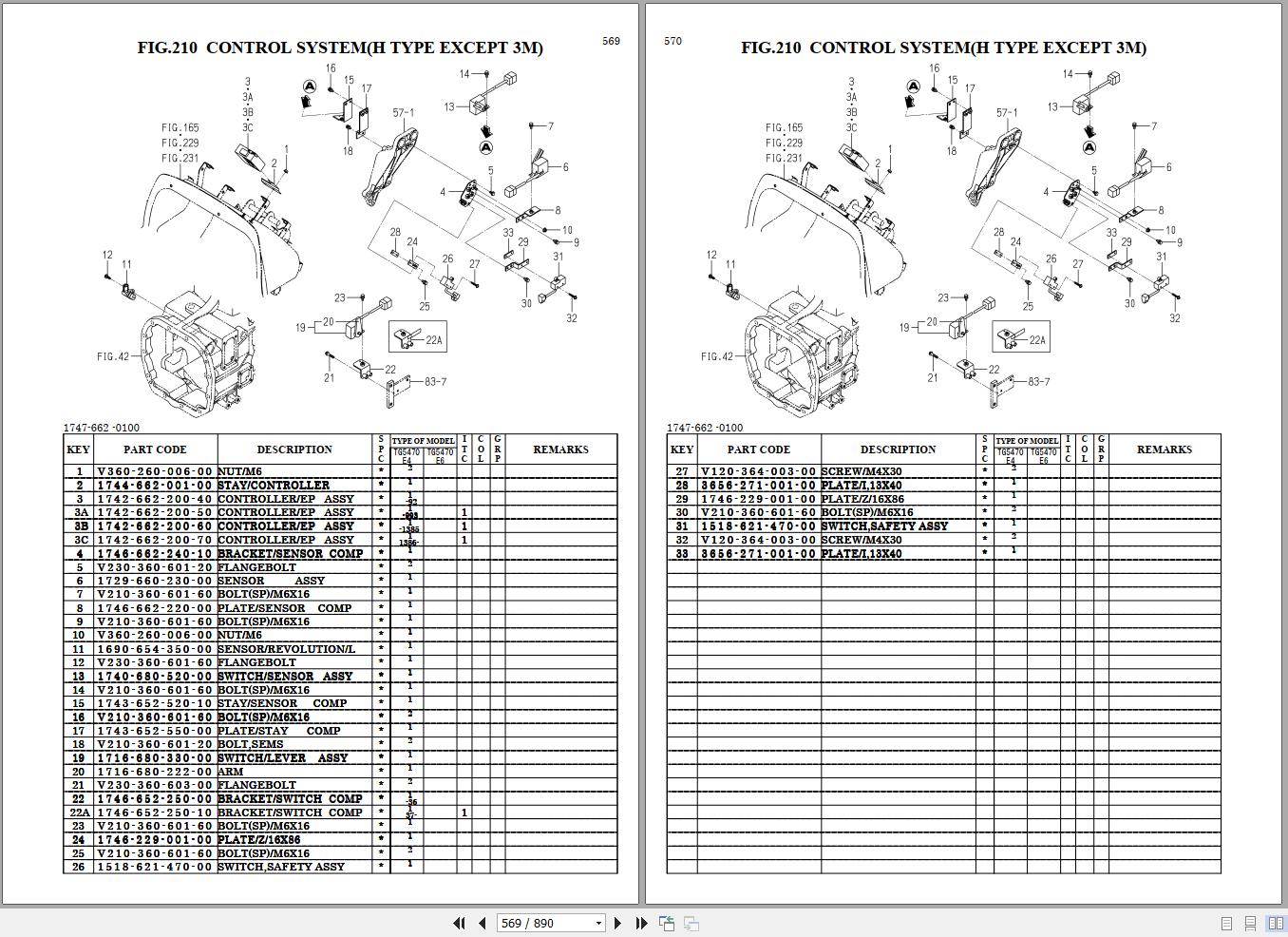 Iseki Tractor TG5330 TG5390 TG5470 Parts Catalog