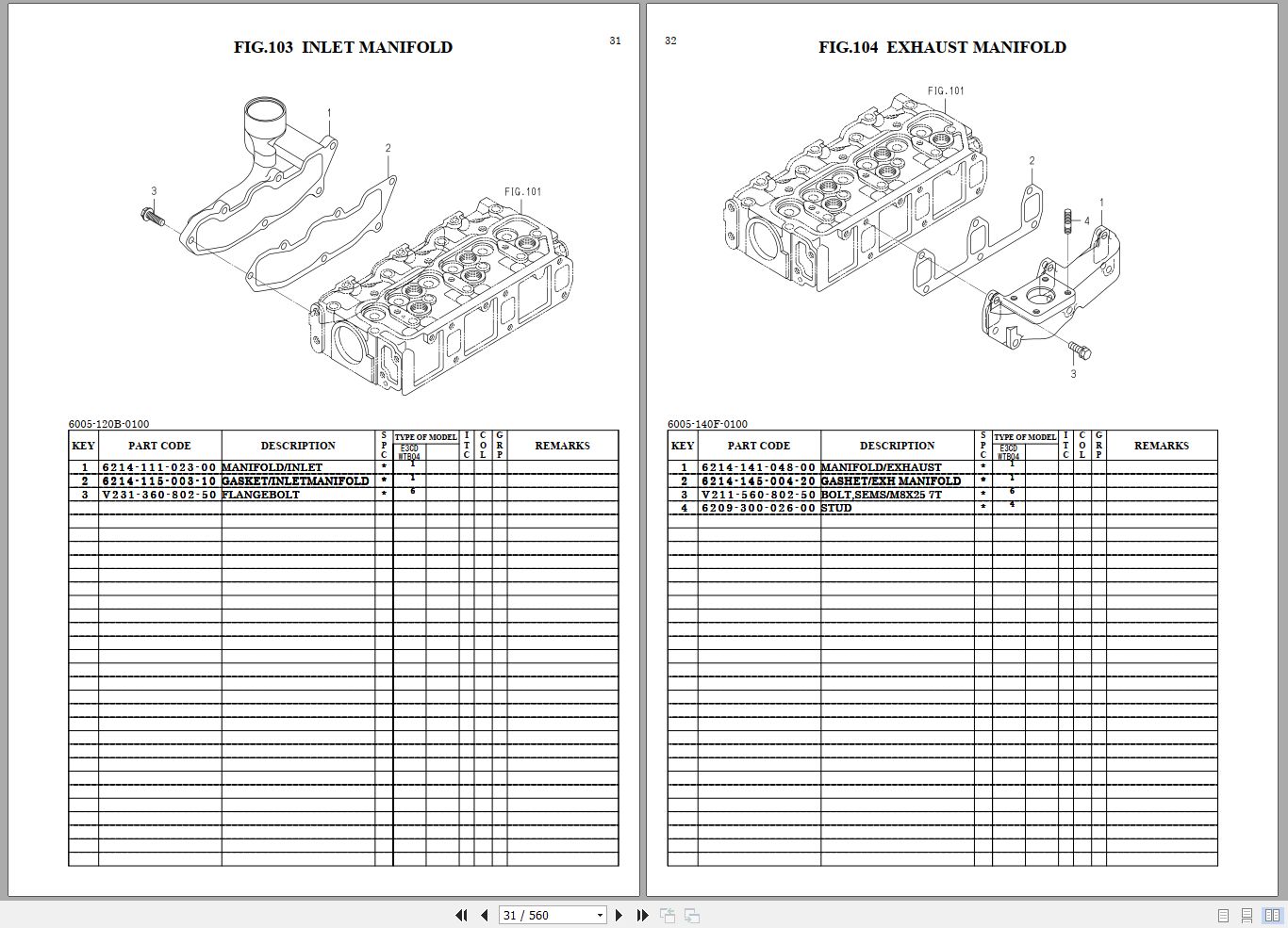 Iseki Tractor TG5395 TG5475 Parts Catalog 1747-095-100-0A