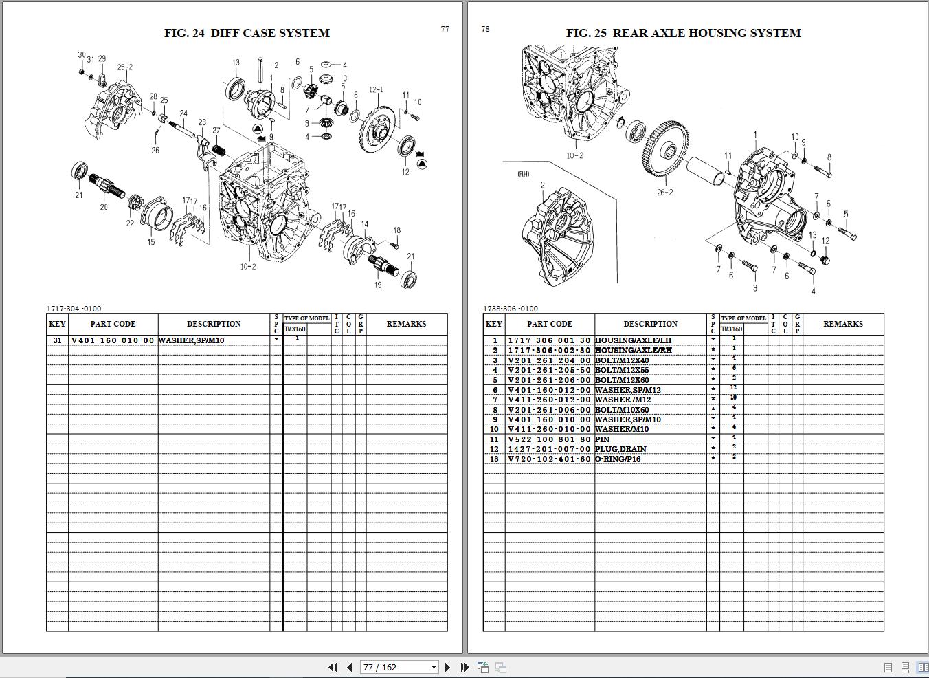 Iseki Tractor TM3160 Parts Catalog 1738-097-100-00