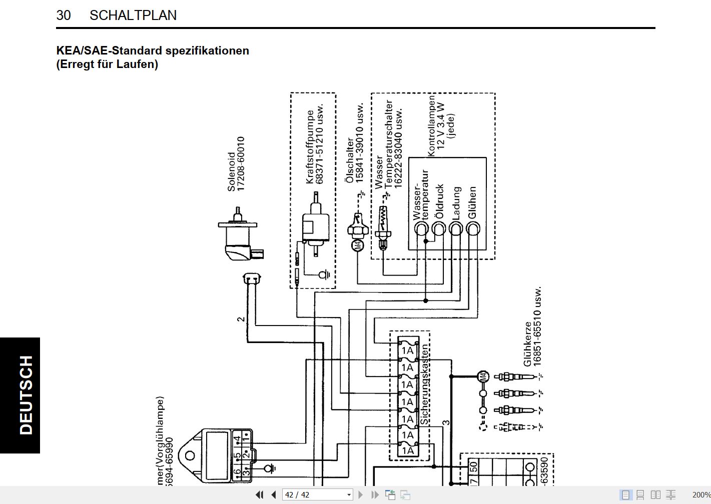 Kubota Engine D1005-E4 to V1505-E4 Operators Manual and Wiring Diagram DE