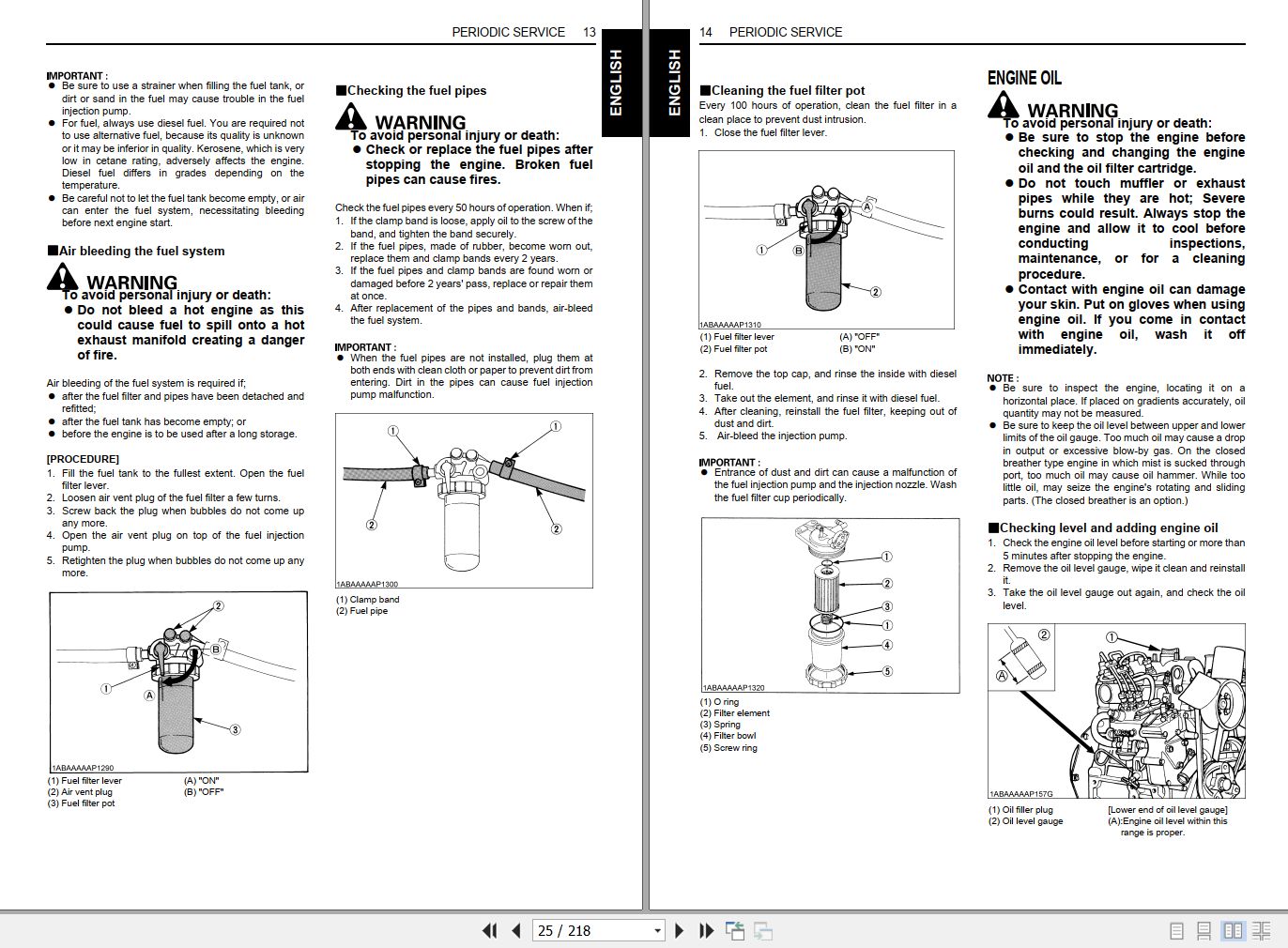 Kubota Engine Z482-E4 to D902-T-E4 Operators Manual and Wiring Diagram