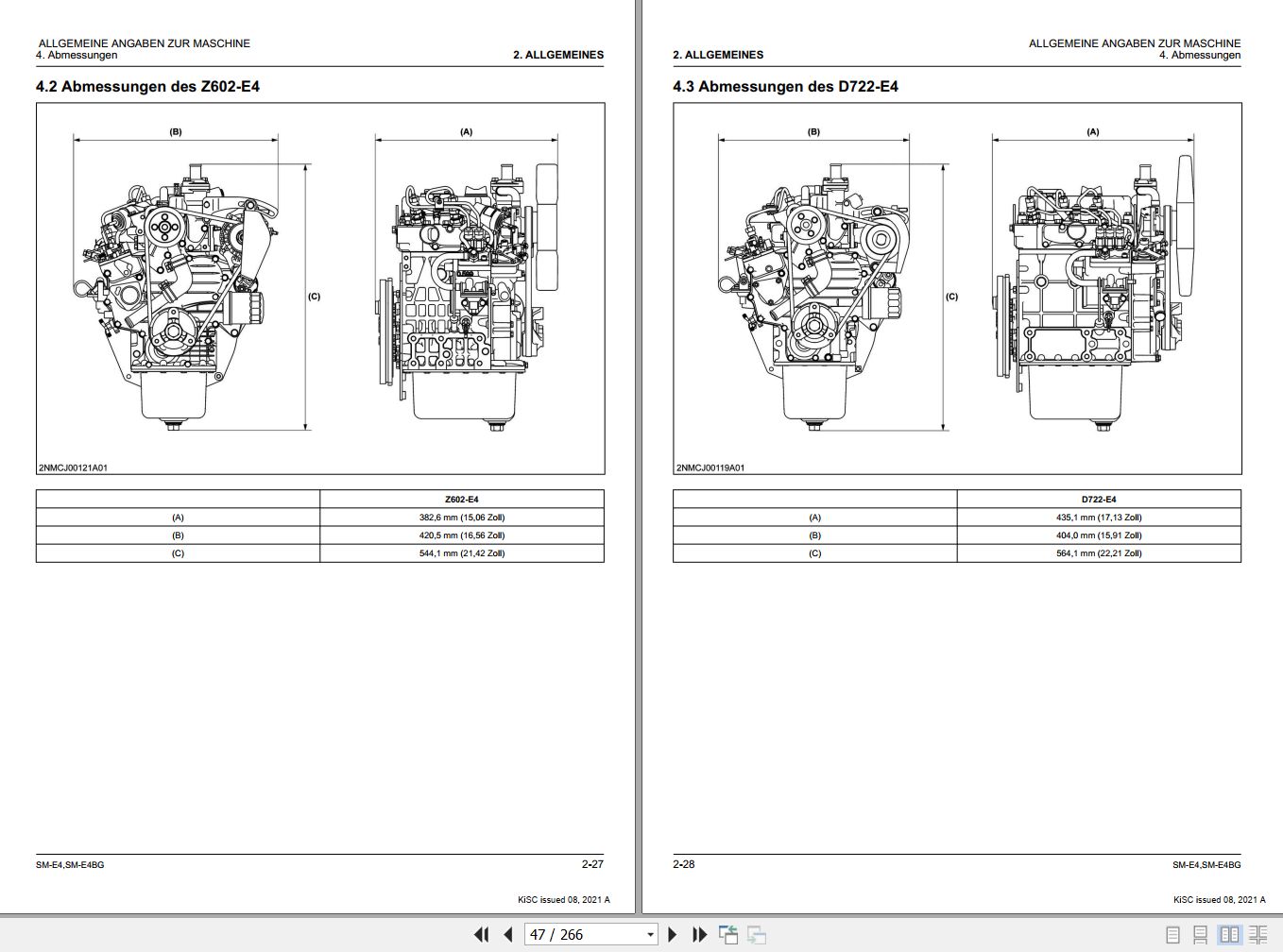 Kubota Engine Z482-E4 to D902-TE4 Workshop Manual DE
