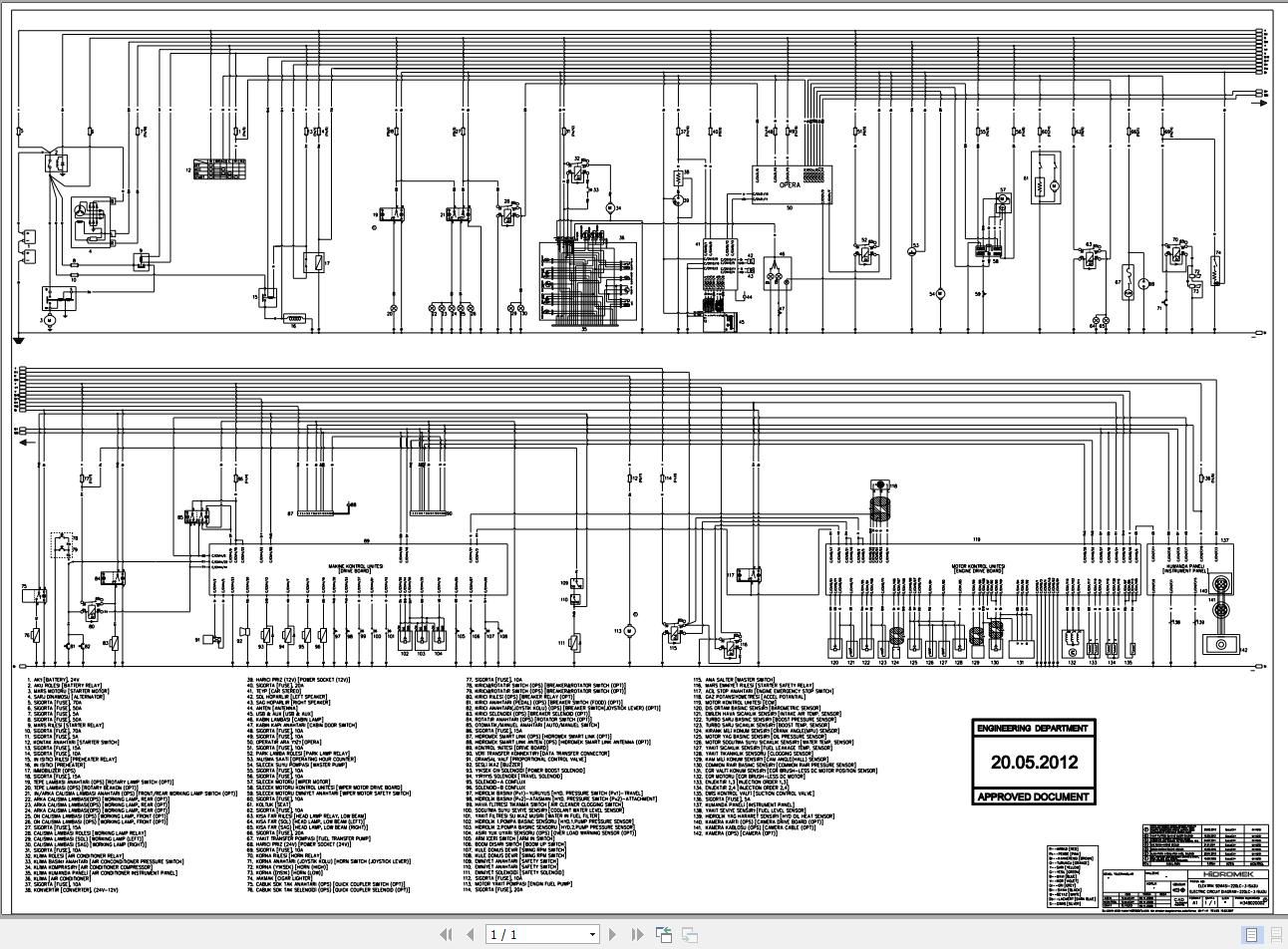 Hidromek Excavator HMK220LC-3 Electric Diagrams