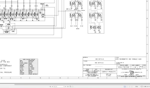 JCB Excavator 16C-1 [STV] Electric and Hydraulic Diagrams
