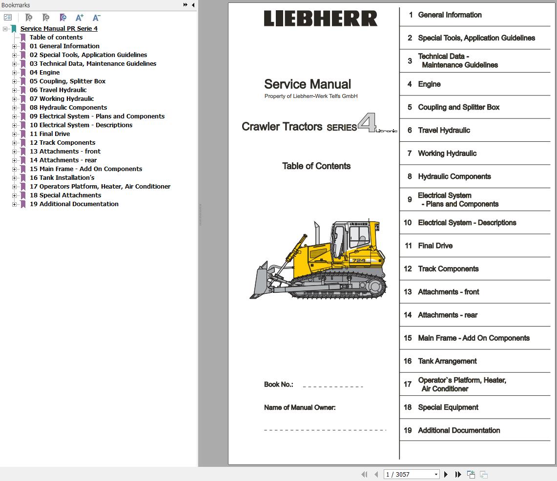 Liebherr Dozer PR Serie 4 Litronic PR724 PR734 PR744 PR754 PR764 ...
