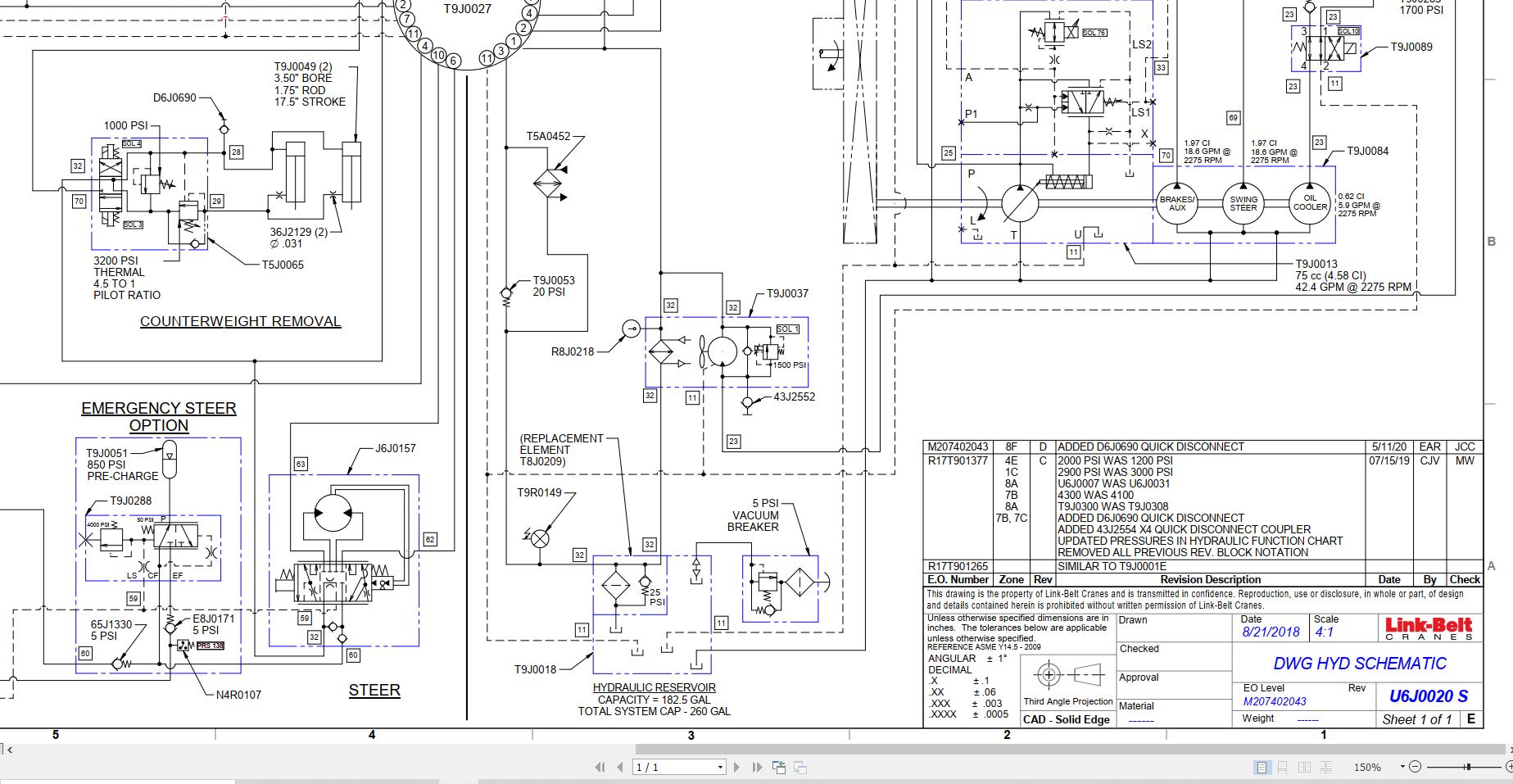 Link Belt Crane 120RTXP Hydraulic and Electrical Diagrams