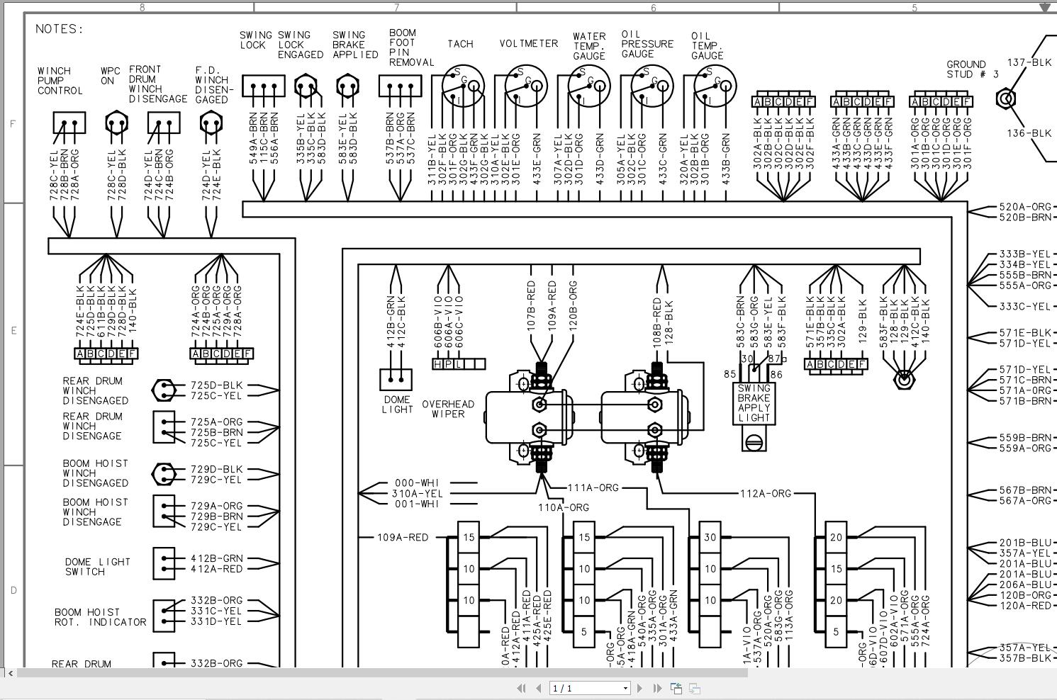 Link Belt Crane HC-278H LUFF Electric Diagrams