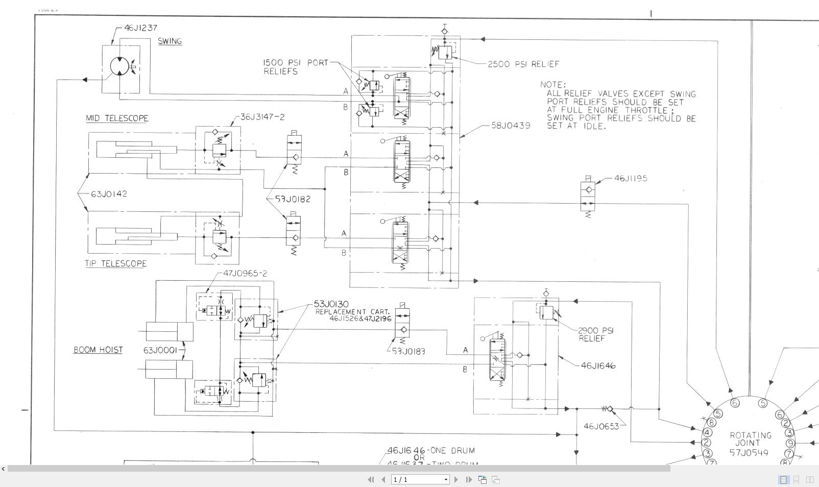 Link Belt Crane HTC-1055 Hydraulic and Electrical Diagrams