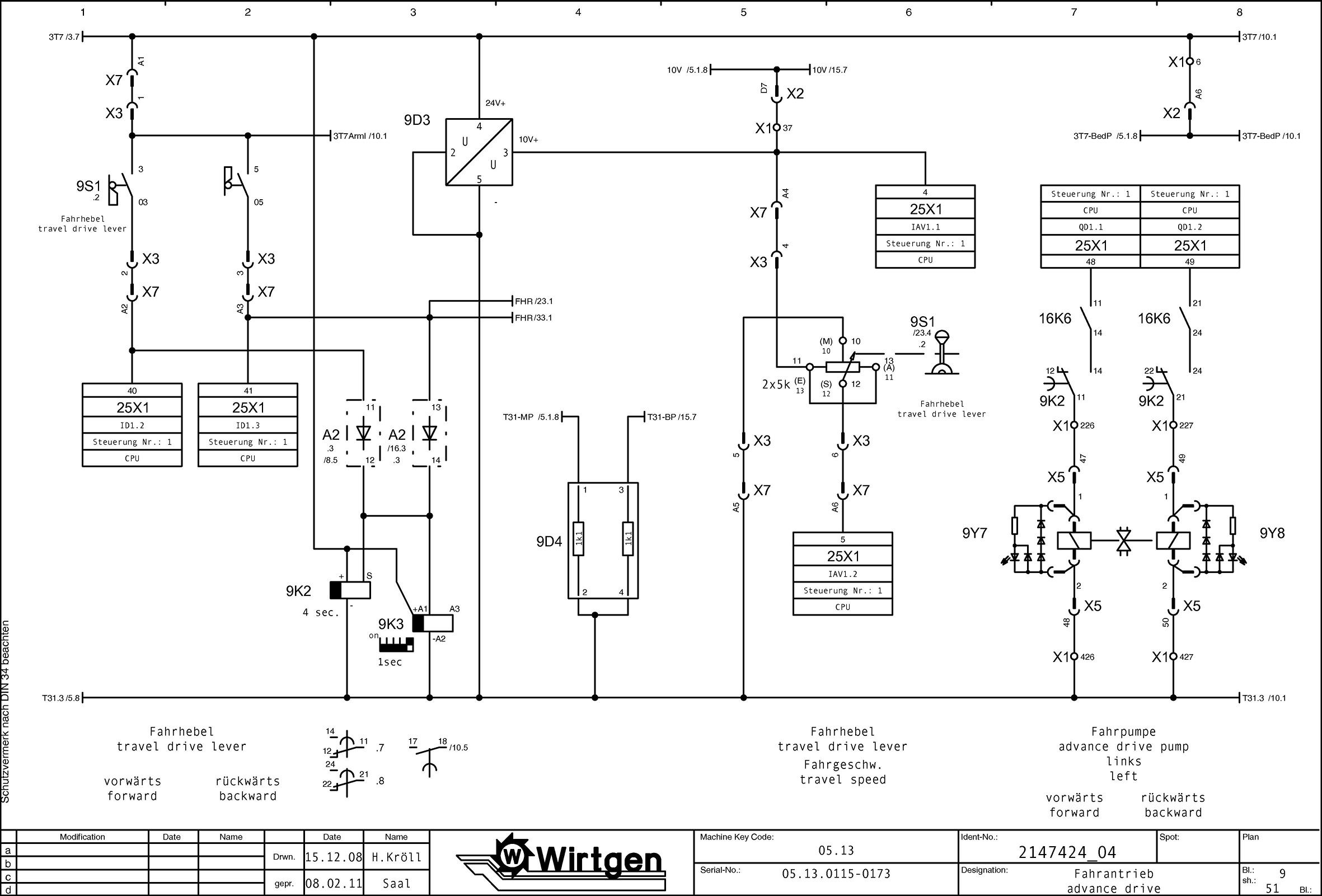 Wirtgen Cold Milling Machine W 150 Circuit Diagram 2147424_04