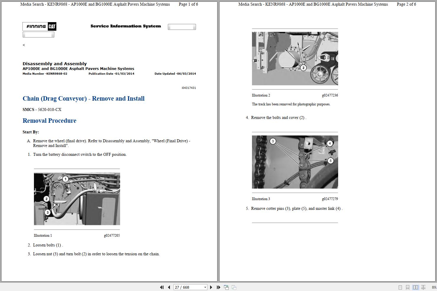 CAT Asphalt Paver AP1000E DKH Operators Service Manual and Schematics
