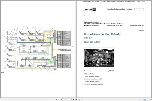 CAT Asphalt Paver AP1000E DKH Operators Service Manual and Schematics