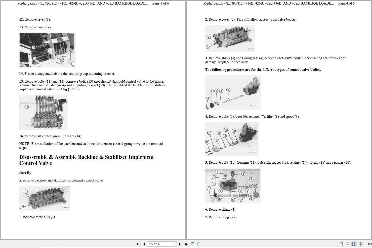 CAT Backhoe Loader 416B 8SG Operators Service Manual and Schematics