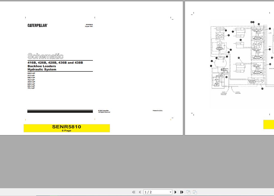 CAT Backhoe Loader 416B 8SG Operators Service Manual and Schematics