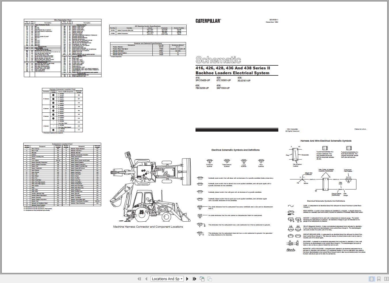 CAT Backhoe Loader 426 7BC Operators Service Manual and Schematics