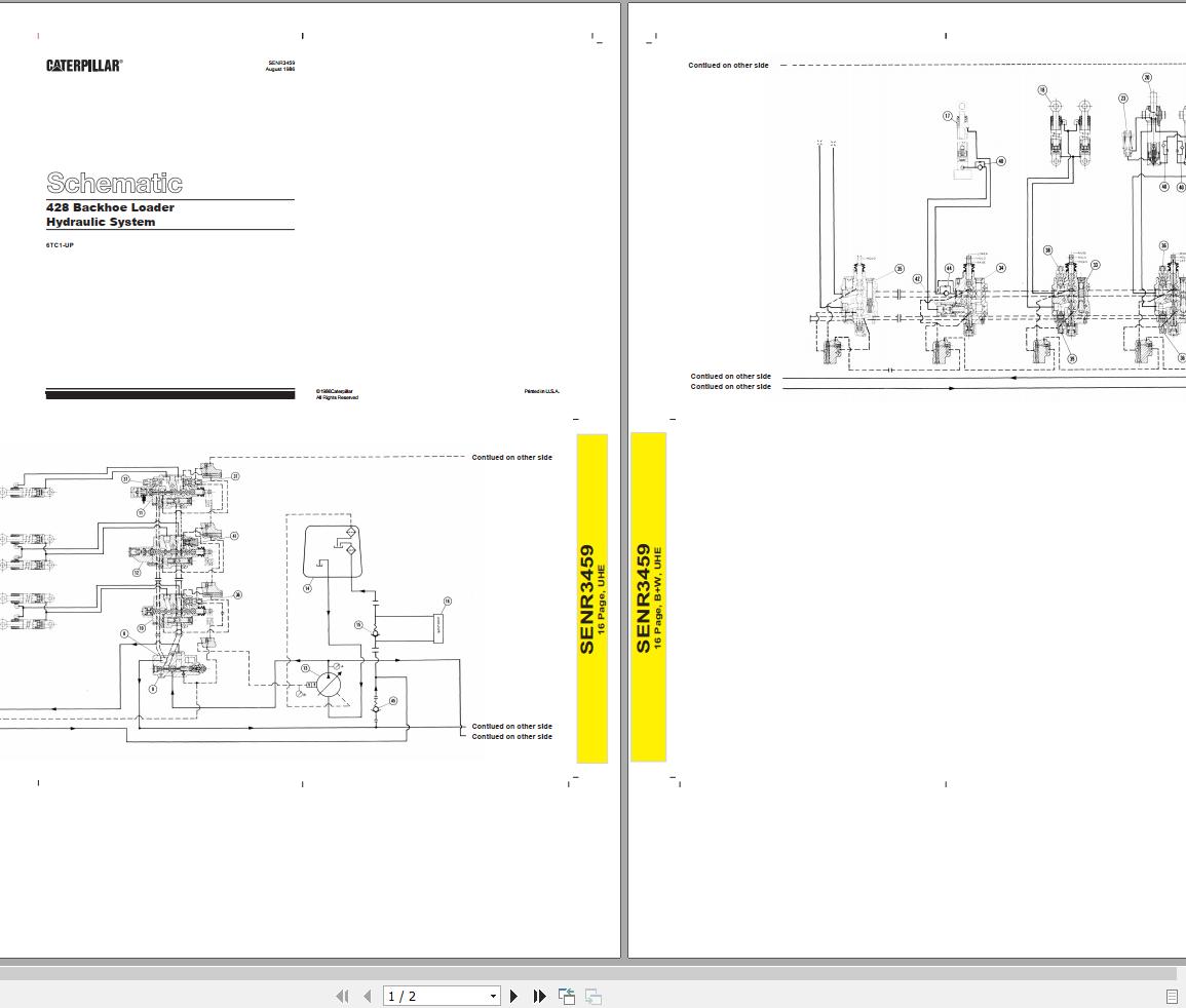 CAT Backhoe Loader 428 6TC Operators Service Manual and Schematics