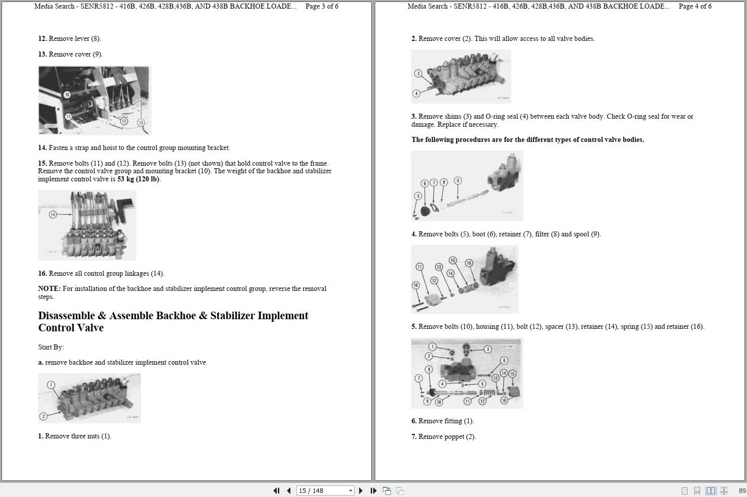 CAT Backhoe Loader 428B 7EJ Operators Service Manual and Schematics